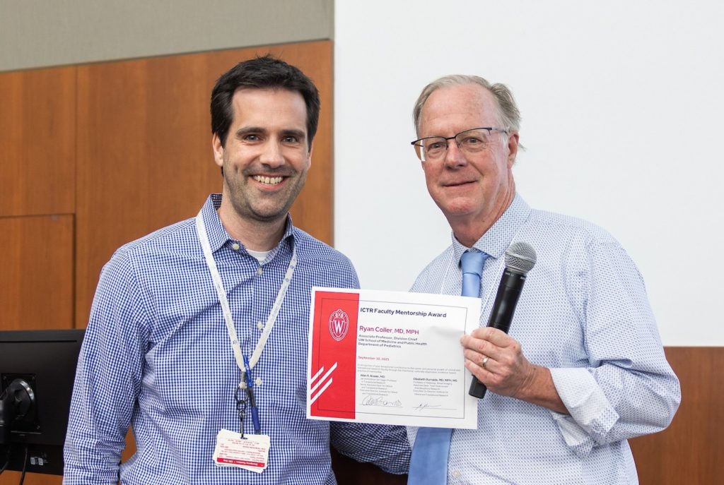 Ryan Coller receives a 2025 ICTR Faculty Mentorship Award – Department ...